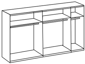 Šatní skříň Bern, šířka 313 cm/extra výška 236 cm, bílá