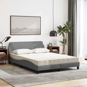 Postel s matrací Dover světle šedá 120 x 200 cm textil 3208364