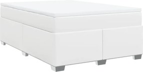 Box spring postel s matrací bílá 140 x 190 cm umělá kůže 3285210