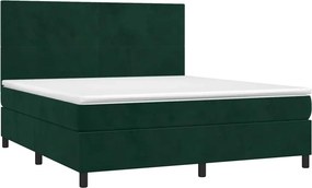 Box spring postel s matrací tmavě zelená 180x200 cm samet 3142920