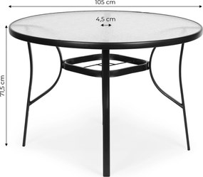 Zahradní stůl SOLO 105 cm čirý/černý