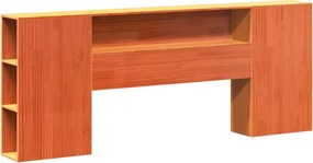 Postel s knihovnou bez matrace 200 x 200 cm masivní borovice 3321558