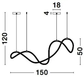 Závěsné LED svítidlo NOVA LUCE CERELIA 57W 3000K 9082093