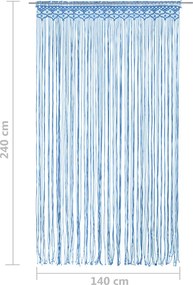 Macramé závěs modrý 140 x 240 cm bavlna 323987