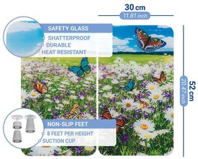 Kryty na sporák z tvrzeného skla v sadě 2 ks 52x30 cm Summer Meadow – Maximex