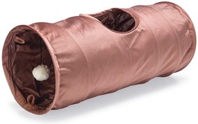 Designový tunel pro kočky Lord růžová samet 65cm