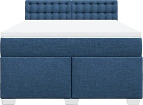 Box spring postel s matrací modrá 160x200 cm textil 3285959