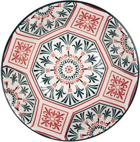 Bílá keramická miska s červeným vzorem Mibbo - Ø 15*5 cm / 350 ml