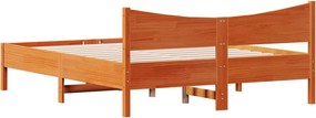 Postel bez matrace voskově hnědá 150 x 200 cm masivní borovice 3216368
