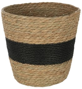 Přírodní košík z mořské trávy s černým pruhem Witte - Ø 25*23 cm