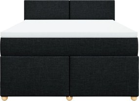 Box spring postel s matrací černá 140x200 cm textil 3286698