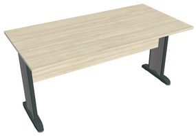 Stůl jednací rovný 160 cm - Hobis Cross CJ 1600 Dekor stolové desky: akát, Dekor lamino podnože: akát, Barva nohou: černá