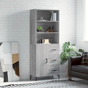 Skříň highboard šedá sonoma 69,5 x 34 x 180 cm kompozitní dřevo