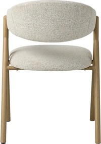 Krémové/v přírodní barvě čalouněné jídelní křeslo s područkami Frances – Unique Furniture