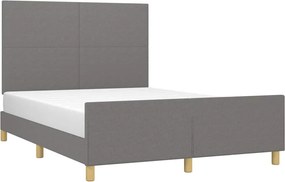 Rám postele bez matrace tmavě šedý 140 x 190 cm textil 3124888