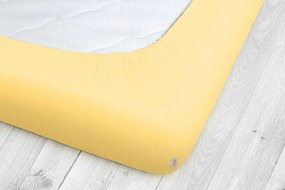 Jersey prostěradlo středně žluté na výšku matrace do 30 cm Velikost: 90 x 220