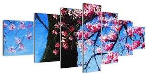 Obraz malované rozkvetlé třešně (210x100 cm)