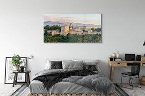 akrylový obraz Španělsko Castle horský les 140x70 cm