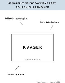 KVÁSEK - Samolepka s rámečkem na dózy do lednice, 6 x 4 cm