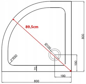 BPS-koupelny Čtvrtkruhový sprchový kout HYD-RK94A 80x80 cm chrom/transparent + vanička HYD-RSV-ST01A bílá