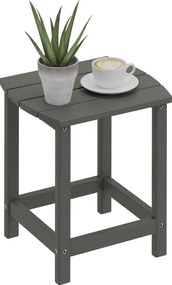Outsunny venkovní odkládací stolek 48 x 37 x 46 cm, odolný HDPE, šedý | Aosom