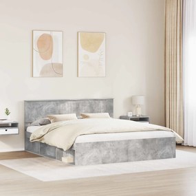 Rám postele s čelo Beton 180 x 200 cm Masivní borové dřevo 3410567