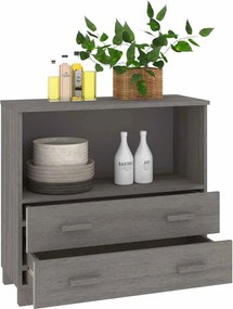 Příborník HAMAR světle šedý 85 x 35 x 80 cm masivní borovice 340499