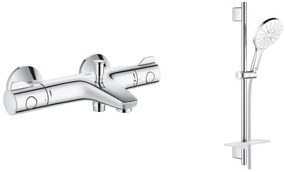 Set vanová baterie Grohe Grohtherm 800 34567000, sprchová sada Grohe Vitalio SmartActive 26598000