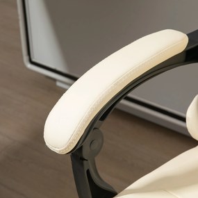 Kancelářská židle HOMCOM s podnožkou, výškově nastavitelná kancelářská židle s funkcí náklonu a područkami, koženka, ergonomická | Aosom.de