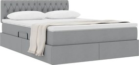 Postel s úložným prostorem a matrací Světle šedá 140 x 190 cm 3370569