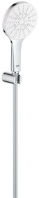 Grohe Rainshower SmartActive - Sada sprchové hlavice 130 9,5 l/min, 3 proudy, držáku a hadice, měsíční bílá 26581LS0