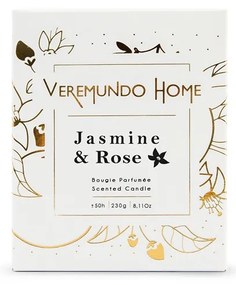 VEREMUNDO HOME Vonná svíčka Paris Jasmine Rose, 230 g, bílá 10101