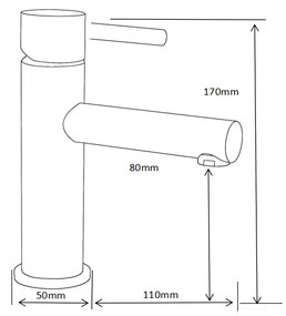 Umyvadlová baterie Mexen Elba One černá/zlatá