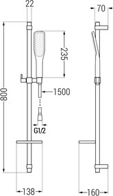 Mexen sprchový set DQ47, černá/zlatá, 785494581-75