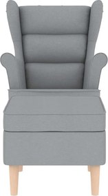 Křeslo s podnožkou světle šedé textil 3307989