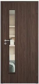 SAPELI ELEGANT KOMFORT M60 - CPL LAMINÁT - OTOČNÉ DVEŘE VČ. ZÁRUBNĚ - Ořech Průchozí šířka (cm): 100, Průchozí výška (cm): 210, Typ skla: Čiré sklo