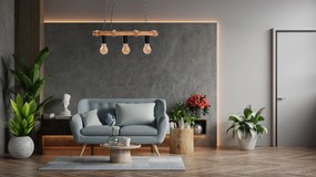 Toolight BOHO LINE, 3-bodové závěsné svítidlo 3xE27 APP1319-3CP, hnědá-černá, OSW-02461