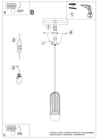 Sollux SL.1332 - Lustr na lanku BRINA 1xG9/8W/230V černá