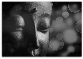 Obraz na plátně Buddha Zen černobílý - 60x40 cm