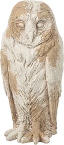 Béžová antik dekorace socha sova Antiqou French - 24*24*50 cm