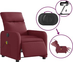 Elektrické masážní polohovací křeslo vínové textil 3206693