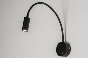 Nástěnné designové černé LED svítidlo na čtení Fibie Black