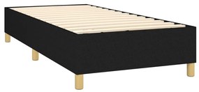 Box spring postel s matrací černá 100 x 200 cm textil