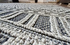 HU Šedý moderní koberec Boho 086-S Rozměr: 60x100 cm