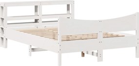 Rám postele s čelem bílý 120 x 190 cm masivní borovice 3306322