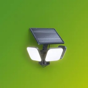 Zyren 50K černá / Venkovní nástěnné svítidlo / Solární / PIR senzor /