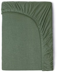 Dětské zelené bavlněné elastické prostěradlo Good Morning, 70 x 140/150 cm