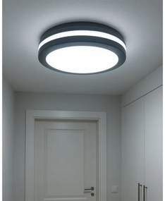 LED Stropní svítidlo se senzorem pohybu LED/20W/230V 3000/4000/6500K IP54 antr