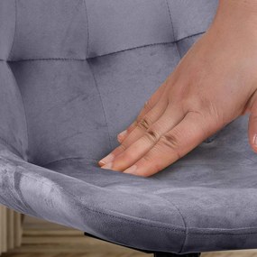 Sada 2 jídelních židlí Merna samet – tmavě šedá