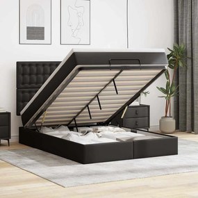 Osmanský rám postele s matrací černá 140x190cm umělá kůže 3313850